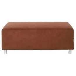 Guido Maria Kretschmer Home & Living Polsterhocker GUIDO MARIA KRETSCHMER HOME & LIVING "Györ" Hocker Gr. B/H/T: 122cm x 48cm x 68cm, Luxus-Microfaser Lederoptik, braun (cognac) democratichome Edition, passend zum Ecksofa 'Györ'