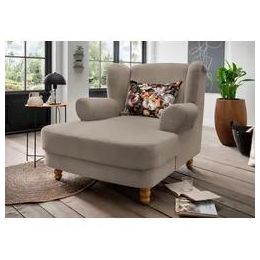 Loveseat Home Affaire "Tassilo" Sessel Gr. Chenille-Struktur, Loveseat, B/H/T: 121cm x 107cm x 147cm, braun (hellbraun)