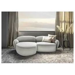 Ecksofa furninova "Bubble, Designsofa mit hochwertiger Detailverarbeitung, L-Form" Sofas Gr. B/H/T: 244 cm x 80 cm x 104 cm, Velourstoff grob ALICE, Recamiere links, beige (cream) sehr komfortabel durch Memoryschaum, im skandinavischen Design