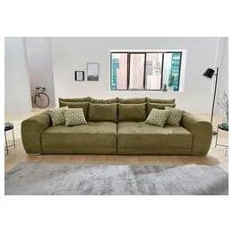 Jockenhöfer Big-Sofa JOCKENHÖFER GRUPPE "Moldau" Sofas Gr. B/H/T: 306cm x 83cm x 134cm, Luxus-Microfaser, grün (olivgrün) Inklusive loser Rücken- und Zierkissen, frei im Raum stellbar