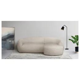 Ecksofa LeGer Home by Lena Gercke "Yani L-Form" Sofas Gr. B/H/T: 255cm x 81cm x 170cm, Bouclé, Recamiere rechts, beige organische Form, auch in Bouclé