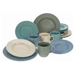 Kombiservice Creatable "Geschirr-Set Classico colors" Geschirr-Sets Gr. 16 tlg., bunt Service, mit ausdrucksstarkem Relief, 16 Teile, für 4 Personen