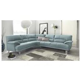 Ecksofa Trendmanufaktur "Cecilia II, in italienischen Design, bequem, hoher Sitzkomfort, L-Form" Sofas Gr. B/H/T: 280cm x 87cm x 240cm, Struktur, langer Schenkel rechts, ohne Funktion, grün (mint)