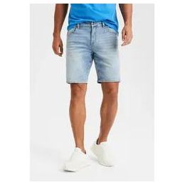 Jeansshorts Buffalo "5-Pocket Shorts" Gr. 32, N-Gr, blau (light blau), Herren, Jeans, Obermaterial: 98% Baumwolle, 2% Elasthan, Jeans, mit normaler Bundhöhe, kurze Hose aus elastischer Denim-Qualität