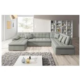 Wohnlandschaft Trendmanufaktur "Rave II, toller Sitzkomfort, auswendige Detailverarbeitung" Sofas Gr. B/H/T: 323cm x 77cm x 202cm, Struktur, Recamiere links, ohne Bettfunktion, grün (khaki) wahlweise mit Bettfunktion, U-Form