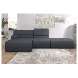 Ecksofa Egoitaliano "Babouche, Designsofa mit außergewöhnlichem Sitzkomfort zum Wohlfühlen" Sofas Gr. B/T: 384cm x 98cm, Luxus-Microfaser BLUSH, Recamiere links, schwarz (charcoral)