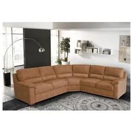 Ecksofa Egoitaliano "Doris, modernes Designerecksofa in hochwertigen Microfaserqualitäten" Sofas Gr. B/H/T: 266 cm x 90 cm x 246 cm, Luxus-Microfaser Lederoptik, langer Schenkel links, braun (cognac) edle Detailverarbeitung, wahlweise fleckenabweisend oder in Lederoptik