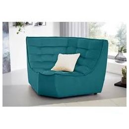 Ecksofa Calia italia "Banjo,, Eckelement, tolles Design und hoher Sitzkomfort frei stellbar" Sofas Gr. B/H/T: 115cm x 88cm x 115cm, Luxus-Microfaser, blau (turchese) oder als Modulsofa mit den passenden Erweiterungselementen nutzbar