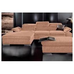 Sit & More Ecksofa SIT & MORE "Alcudia L-Form" Sofas Gr. B/H/T: 286cm x 73cm x 174cm, Luxus-Microfaser ALTARA NUBUCK, Recamiere links, mit Bettfunktion, braun wahlweise mit Bettfunktion