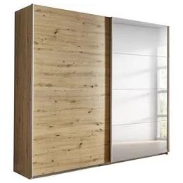 Schwebetürenschrank Rauch "Subito Kleiderschrank Bestseller" Schränke Gr. B/H/T: 181 cm x 197 cm x 61 cm, 1 Spiegel- und 1 Dekortür, 2, braun (eiche artisan) Schlafzimmerschrank Schrank Garderobe mit 4 Spiegelelementen