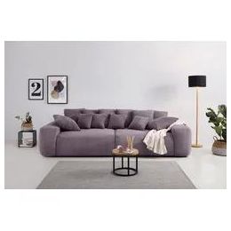 Big-Sofa Home Affaire "Sundance, B/T 302/137 cm" Sofas Gr. B/H/T: 302 cm x 85 cm x 137 cm, Cord, lila (purple) Dauerschläfer mit Hygiene-Topper und Transporttasche