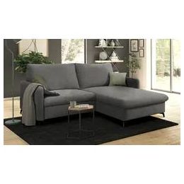 Ecksofa Inosign "Leilani" Sofas Gr. B/H/T: 228cm x 95cm x 176cm, Struktur, Recamiere beidseitig montierbar, grau (dunkelgrau) Recamiere beidseitig montierbar, mit Bettfunktion und Bettkasten