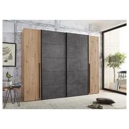 Dreh-/Schwebetürenschrank FORTE "Narago, OTTOs Choice, TOPSELLER In verschiedenen Farben" Schränke Gr. B/H/T: 270,3 cm x 210 cm x 61 cm, ohne Spiegel, 4 St., braun (artisan eiche, betonoptik dunkelgrau) mit zahlreichen Einlegeböden, viel Stauraum, Made in Europe