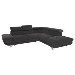 Ecksofa COTTA "Enterprise L-Form", braun (mud), B:273cm H:72cm T:237cm, Struktur (100% Polyester ), Chenille (90% Polyester; 10% Polyamid ), Sofas, inklusive Kopf- und Armteilverstellung, wahlweise mit Bettfunktion