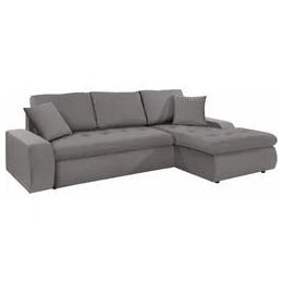 Ecksofa Trendmanufaktur "Indie II, tolle Detailverarbeitung, bequem und komfortabel im Sitz" Sofas Gr. B/H/T: 246cm x 86cm x 155cm, Struktur fein, Recamiere rechts, mit Bettfunktion, grau XL und XXL, wahlweise mit Bettfunktion, L-Form