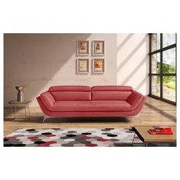 2,5-Sitzer Egoitaliano "Sueli, extravagantes Design und erstklassiger Sitzkomfort" Sofas Gr. B/H/T: 218cm x 100cm x 110cm, Leder NUVOLE, rot Bezug Leder, inklusive Kopfteilverstellung