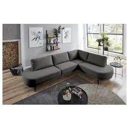 Ecksofa "Ronny L-Form", grau (anthrazit), B:280cm H:82cm T:200cm, ATLANTIC HOME COLLECTION, Sofas, mit Wellenunterfederung, rechts/links montierbar