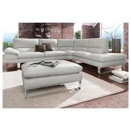 Ecksofa Calia italia "Dave, italienisches Designsofa mit erstklassigem Sitzkomfort, L-Form" Sofas Gr. B/H/T: 297cm x 87cm x 97cm, Leder SORRENTO, Ottomane rechts, grau mit tollen Lederbezügen