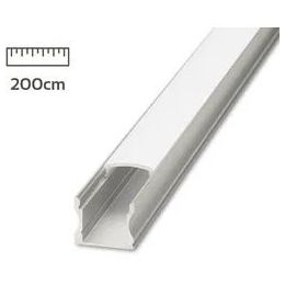 LED Aufbau U-Profil eloxiert 17,3 x 14,5mm opal - Länge: 200cm