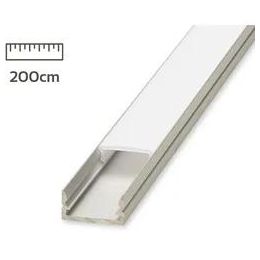 LED Aufbau U-Profil eloxiert 14 x 7mm opal - Länge: 200cm