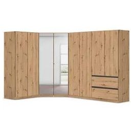 Schrank-Set Rauch "Kleiderschrank Schrank Garderobe Wäscheschrank COSTA mit Spiegel" Kastenmöbel-Sets Gr. B/H/T: 208 cm x 197 cm x 298 cm, braun (eiche artisan) viel Platz, grifflose Front und Push-to-Open Funktion MADE IN GERMANY