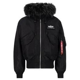 Winterjacke Alpha Industries "Alpha Industries Men - Bomber Jackets 45P Hooded Custom" Gr. L, schwarz (schwarz, schwarz) Herren Jacken