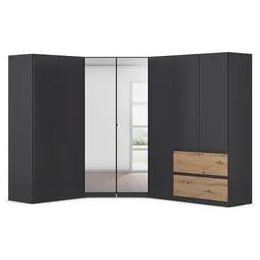 Schrank-Set Rauch "Kleiderschrank Schrank Garderobe Wäscheschrank COSTA mit Spiegel" Kastenmöbel-Sets Gr. B/H/T: 208cm x 197cm x 253cm, grau (graumetallic/eiche artisan) viel Platz, grifflose Front und Push-to-Open Funktion MADE IN GERMANY