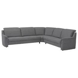 Ecksofa VILLA BECK "Garda L-Form" Sofas Gr. B/H/T: 245cm x 90cm x 91cm, Microfaser, langer Schenkel rechts, mit Kopfteilverstellung, grau (09 anthrazit) inklusive Kopfteilverstellung, Stellmaß 277x245cm