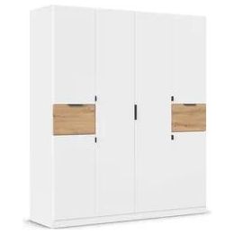 Drehtürenschrank Rauch "Kleiderschrank Schrank Garderobe Wäscheschrank TICAO mit 2 Schubladen" Schränke Gr. B/H/T: 181 cm x 210 cm x 54 cm, 6 St., weiß (alpinweiß, eiche artisan) die in der Höhe variabel positioniert werden können MADE IN GERMANY