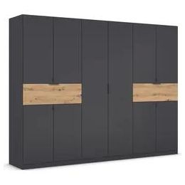 Drehtürenschrank Rauch "Kleiderschrank Schrank Garderobe Wäscheschrank TICAO mit 2 Schubladen" Schränke Gr. B/H/T: 271 cm x 210 cm x 54 cm, 10 St., grau (graumetallic, eiche artisan) die in der Höhe variabel positioniert werden können MADE IN GERMANY