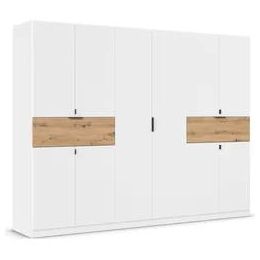 Drehtürenschrank Rauch "Kleiderschrank Schrank Garderobe Wäscheschrank TICAO mit 2 Schubladen" Schränke Gr. B/H/T: 271 cm x 210 cm x 54 cm, 10 St., weiß (alpinweiß, eiche artisan) die in der Höhe variabel positioniert werden können MADE IN GERMANY