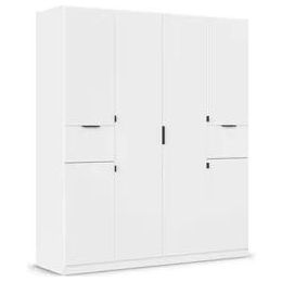 Drehtürenschrank Rauch "Kleiderschrank Schrank Garderobe Wäscheschrank TICAO mit 2 Schubladen" Schränke Gr. B/H/T: 181 cm x 210 cm x 54 cm, 6 St., weiß (alpinweiß) die in der Höhe variabel positioniert werden können MADE IN GERMANY