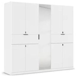 Drehtürenschrank Rauch "Kleiderschrank Schrank Garderobe Wäscheschrank TICAO mit 2 Schubladen" Schränke Gr. B/H/T: 226 cm x 210 cm x 54 cm, 9 St., weiß (alpinweiß) die in der Höhe variabel positioniert werden können MADE IN GERMANY