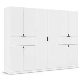 Drehtürenschrank Rauch "Kleiderschrank Schrank Garderobe Wäscheschrank TICAO mit 2 Schubladen" Schränke Gr. B/H/T: 271 cm x 210 cm x 54 cm, 10 St., weiß (alpinweiß) die in der Höhe variabel positioniert werden können MADE IN GERMANY