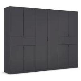 Drehtürenschrank Rauch "Kleiderschrank Schrank Garderobe Wäscheschrank TICAO mit 2 Schubladen" Schränke Gr. B/H/T: 271 cm x 210 cm x 54 cm, 10 St., grau (graumetallic) die in der Höhe variabel positioniert werden können MADE IN GERMANY