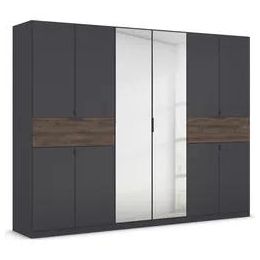 Drehtürenschrank Rauch "Kleiderschrank Schrank Garderobe Wäscheschrank TICAO mit 2 Schubladen" Schränke Gr. B/H/T: 271 cm x 210 cm x 54 cm, 10 St., grau (graumetallic, atlantic oak dunkel) die in der Höhe variabel positioniert werden können MADE IN GERMANY