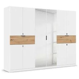 Drehtürenschrank Rauch "Kleiderschrank Schrank Garderobe Wäscheschrank TICAO mit 2 Schubladen" Schränke Gr. B/H/T: 271 cm x 210 cm x 54 cm, 10 St., weiß (alpinweiß, eiche artisan) die in der Höhe variabel positioniert werden können MADE IN GERMANY