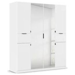 Drehtürenschrank Rauch "Kleiderschrank Schrank Garderobe Wäscheschrank TICAO mit 2 Schubladen" Schränke Gr. B/H/T: 181 cm x 210 cm x 54 cm, 6 St., weiß (alpinweiß) die in der Höhe variabel positioniert werden können MADE IN GERMANY