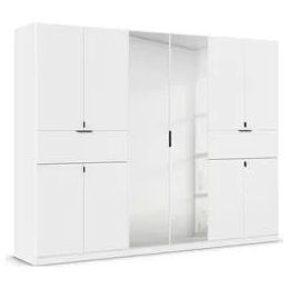 Drehtürenschrank Rauch "Kleiderschrank Schrank Garderobe Wäscheschrank TICAO mit 2 Schubladen" Schränke Gr. B/H/T: 271 cm x 210 cm x 54 cm, 10 St., weiß (alpinweiß) die in der Höhe variabel positioniert werden können MADE IN GERMANY