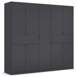 Drehtürenschrank Rauch "Kleiderschrank Schrank Garderobe Wäscheschrank TICAO mit 2 Schubladen" Schränke Gr. B/H/T: 226 cm x 210 cm x 54 cm, 9 St., grau (graumetallic) die in der Höhe variabel positioniert werden können MADE IN GERMANY