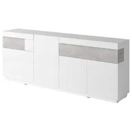 Sideboard Inosign "SILKE" Sideboards weiß (weiß hochglanz/beton-optik) Breite 218, 5 cm