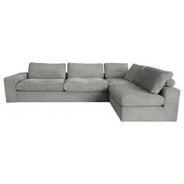 Ecksofa Alina "Sandy" Sofas Gr. B/T: 276cm x 226cm, Cord, Armlehne links, grau (platingrau gct 49) mit losen Sitz und Rückenkissen, in modernem Cordstoff