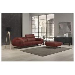 2,5-Sitzer Egoitaliano "Gloria, super bequem und hochwertige Verarbeitung, edles Design" Sofas Gr. B/H/T: 236cm x 96cm x 109cm, Luxus-Microfaser Lederoptik, rot (marsala) beidseitig verstellbare Rückenelemente, mit Metallfüßen