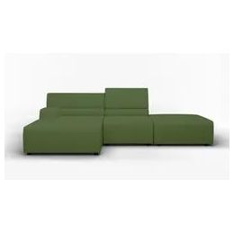 Ecksofa Egoitaliano "Babouche, Designsofa mit außergewöhnlichem Sitzkomfort zum Wohlfühlen" Sofas Gr. B/H/T: 287cm x 80cm x 98cm, Leder CAREZZA, Recamiere links, grün (sprite)