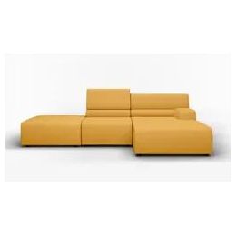 Ecksofa Egoitaliano "Babouche, Designsofa mit außergewöhnlichem Sitzkomfort zum Wohlfühlen" Sofas Gr. B/H/T: 287cm x 80cm x 98cm, Leder BULL, Recamiere rechts, gelb