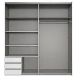 Schwebetürenschrank wimex "Emden moderner Kleiderschrank mit Spiegel und Schubladen BESTSELLER" Schränke Gr. B/H/T: 180cm x 198cm x 64cm, 2, grau (plankeneiche nachbildung/graphit) Schlafzimmer Schrank Garderobenschrank mit Schwebetüren Topseller