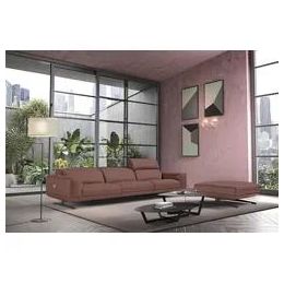 3-Sitzer Egoitaliano "Gloria, super bequem, hochwertige Verarbeitung, edles Design, Megasofa" Sofas Gr. B/H/T: 327cm x 96cm x 109cm, Luxus-Microfaser BLUSH, braun (cedar wood) beidseitig verstellbare Rückenelemente, mit Designmetallfüßen