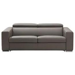 Schlafsofa Egoitaliano "Cabiria, Design und super Sitz- Liegekomfort" Sofas Gr. B/H/T: 226cm x 97cm x 103cm, Leder BULL, schwarz Sofa inkl. Schlaffunktion, Kopfteile verstellbar, mit Metallfüßen