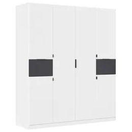 Drehtürenschrank Rauch "Kleiderschrank Schrank Garderobe Wäscheschrank TICAO mit 2 Schubladen" Schränke Gr. B/H/T: 181 cm x 210 cm x 54 cm, 6 St., weiß (alpinweiß, graumetallic) die in der Höhe variabel positioniert werden können MADE IN GERMANY