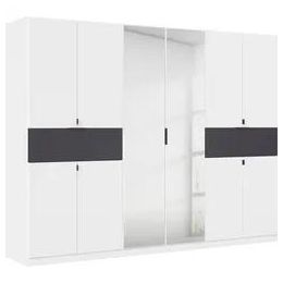 Drehtürenschrank Rauch "Kleiderschrank Schrank Garderobe Wäscheschrank TICAO mit 2 Schubladen" Schränke Gr. B/H/T: 271 cm x 210 cm x 54 cm, 10 St., weiß (alpinweiß, graumetallic) die in der Höhe variabel positioniert werden können MADE IN GERMANY